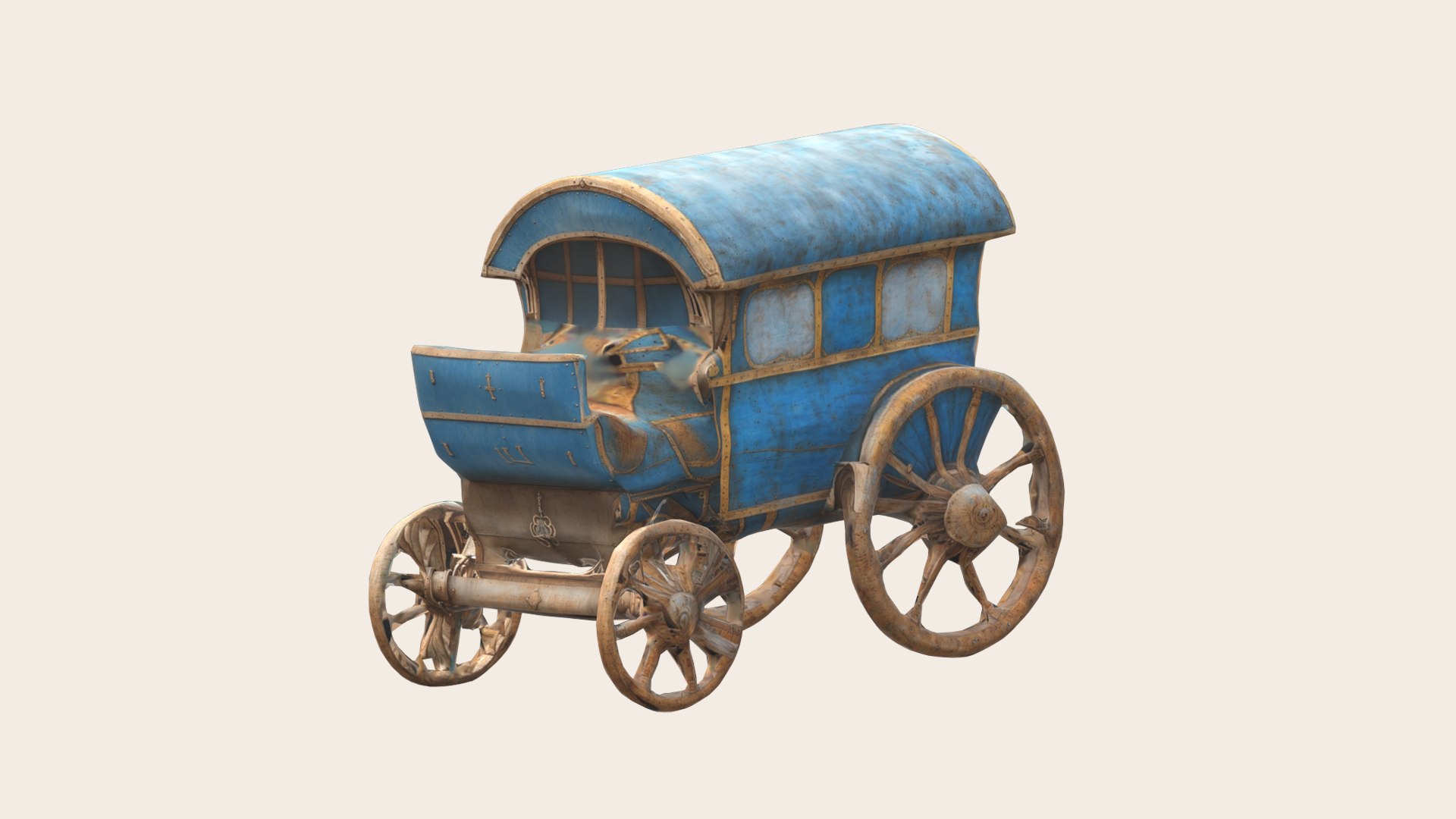 3D Old Wooden Medieval Carriage Model - TurboSquid 2218984