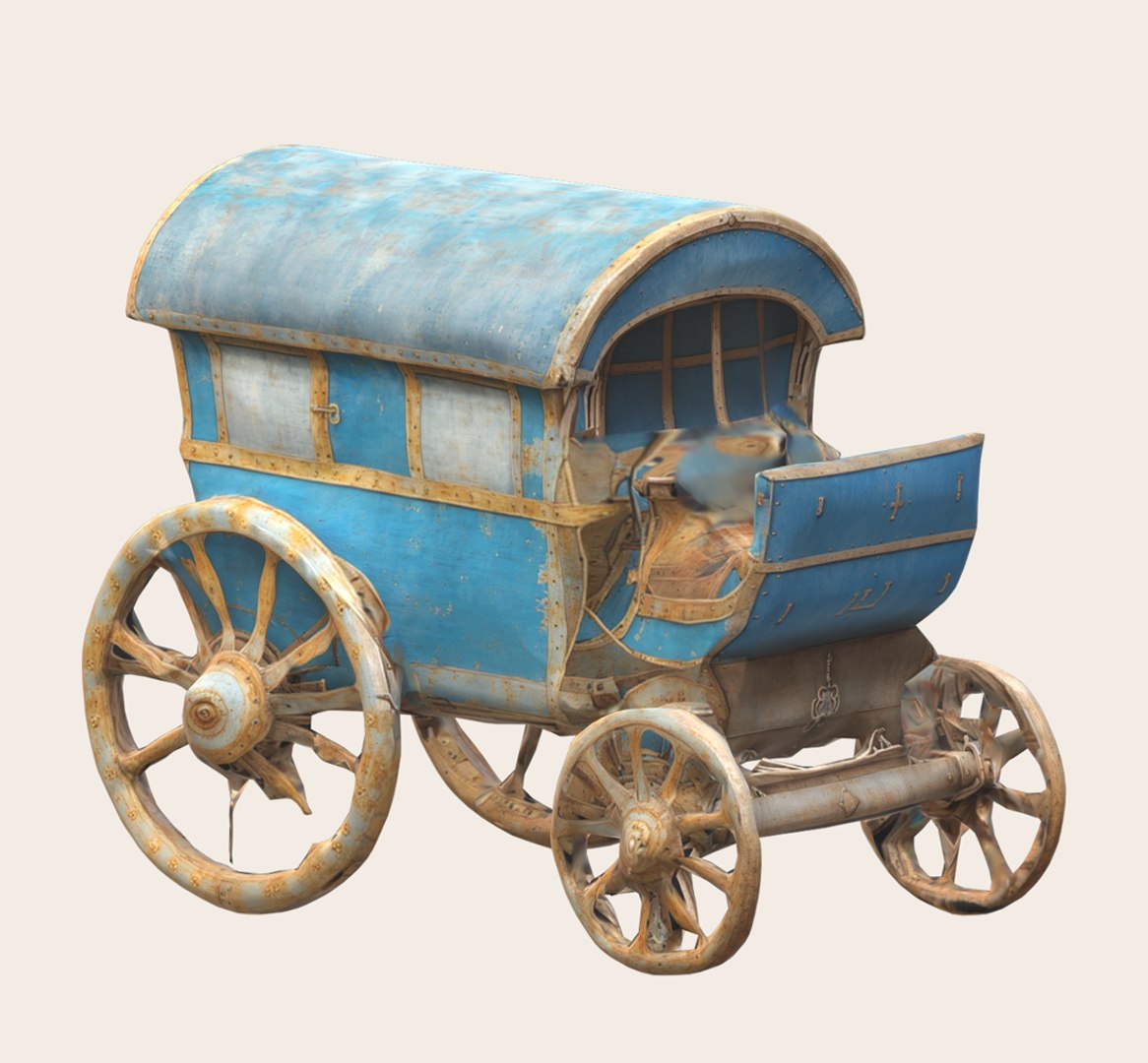 3D Old Wooden Medieval Carriage Model - TurboSquid 2218984