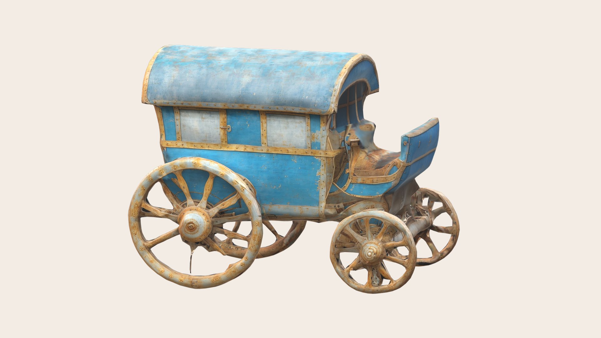 3D Old Wooden Medieval Carriage Model - TurboSquid 2218984