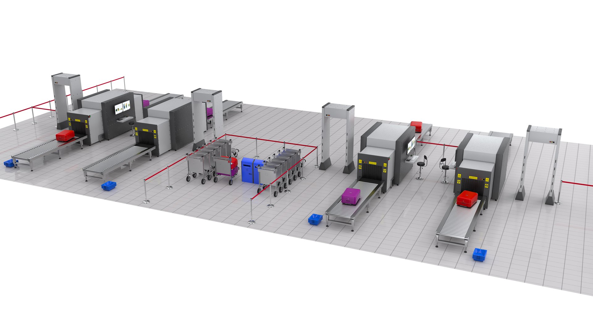 Airport Security Control Model - TurboSquid 2418537