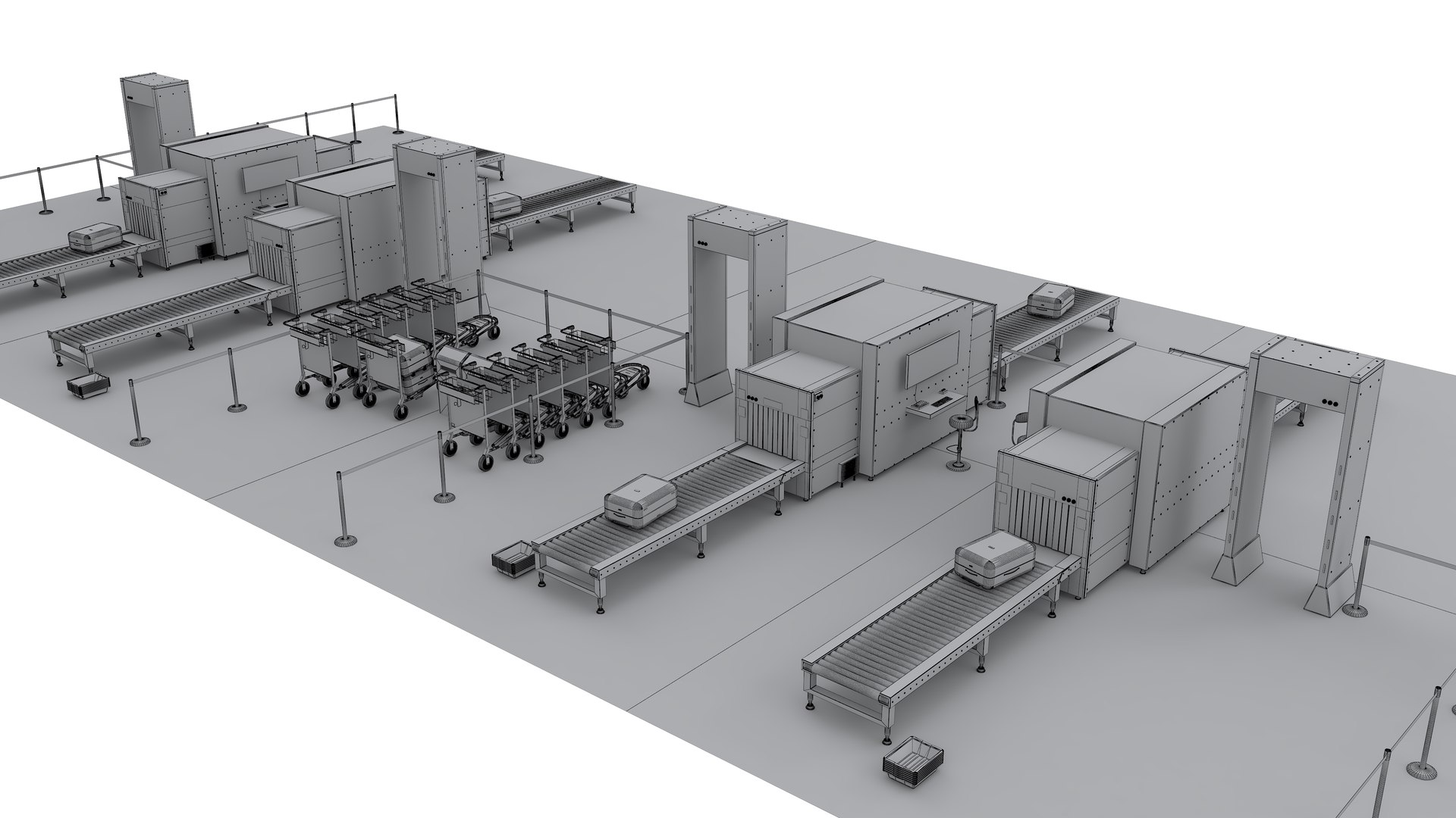 Airport Security Control Model - TurboSquid 2418537