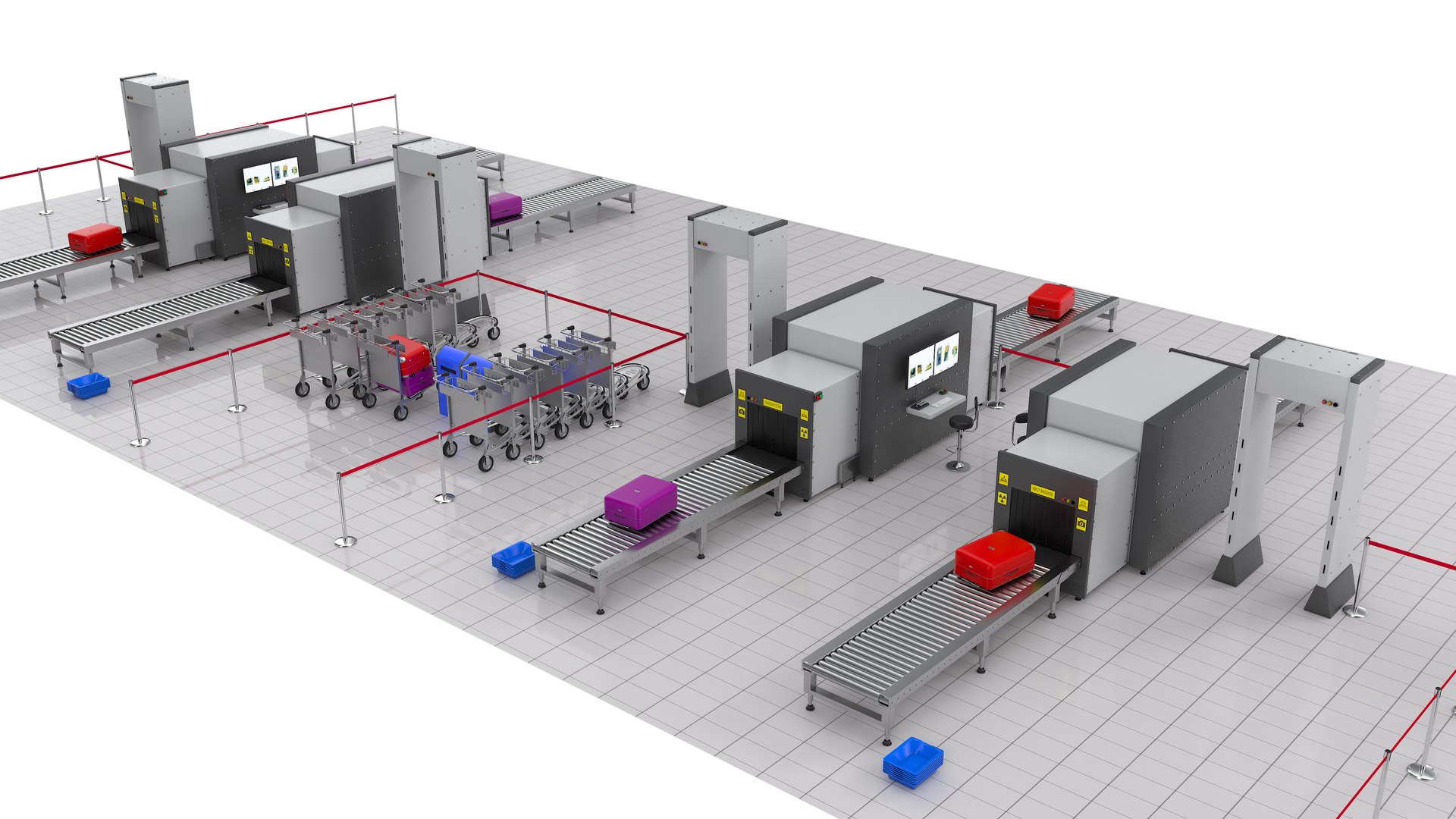 Airport Security Control Model - TurboSquid 2418537