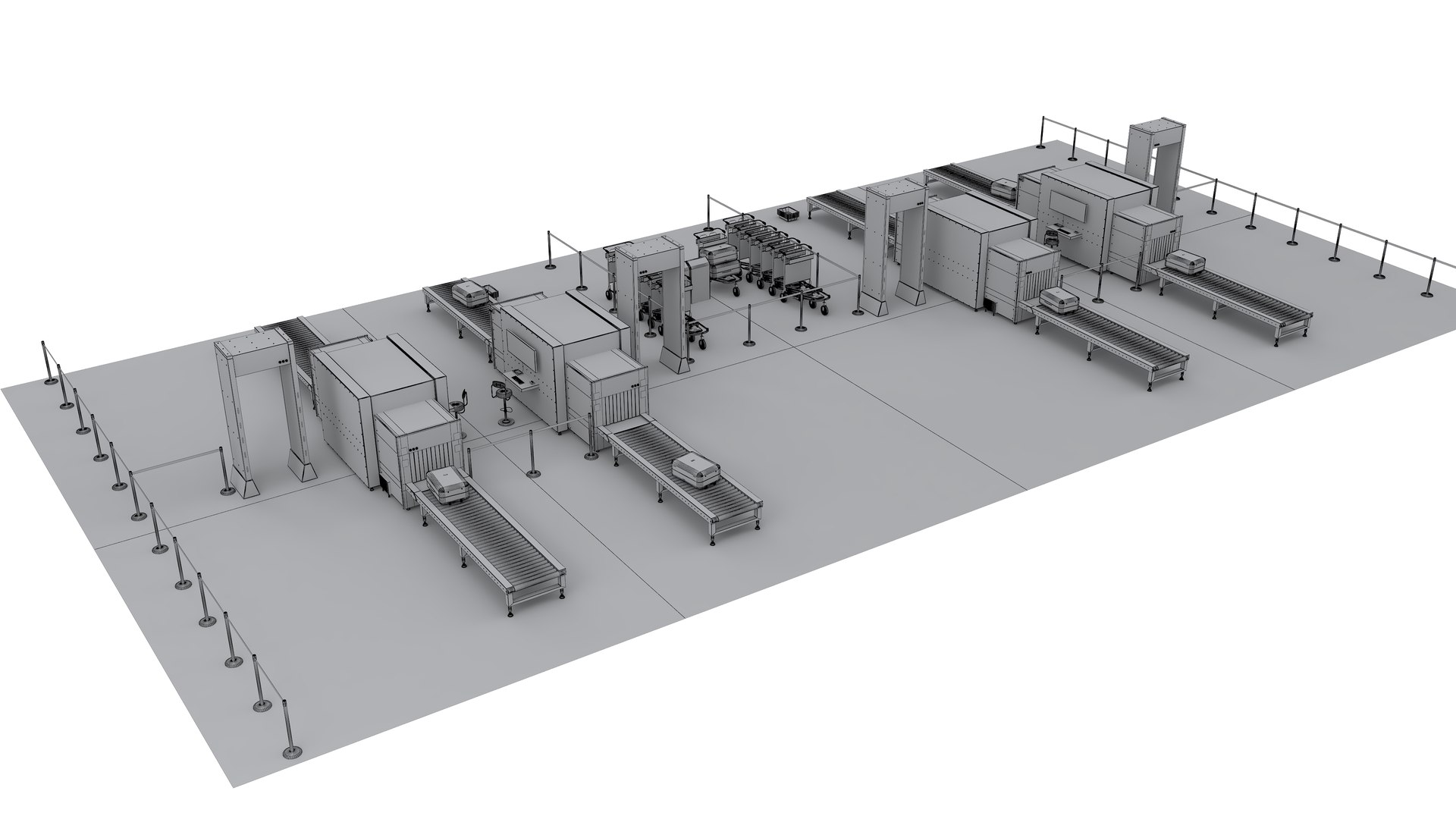 Airport Security Control Model - TurboSquid 2418537