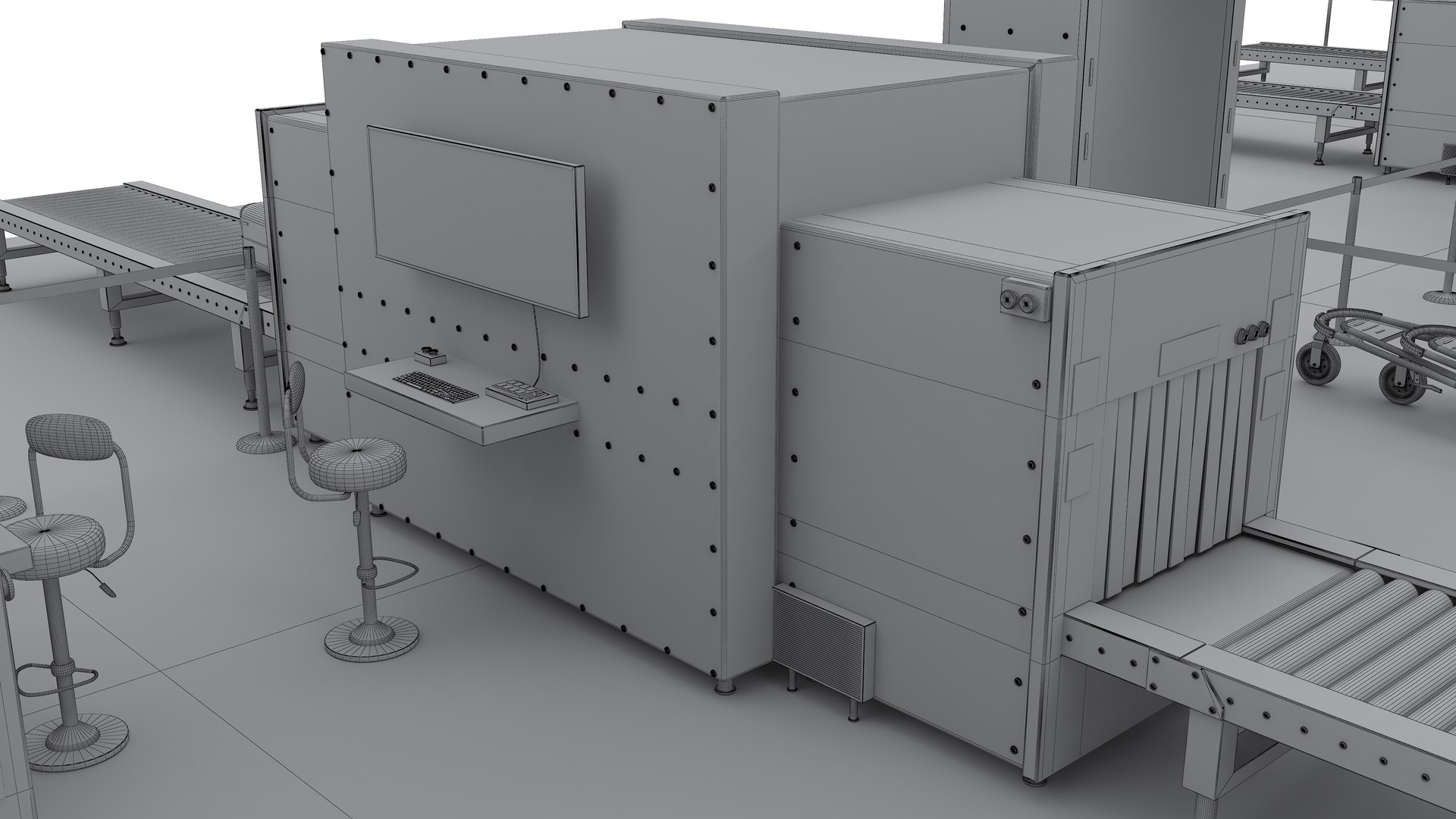 Airport Security Control Model - TurboSquid 2418537
