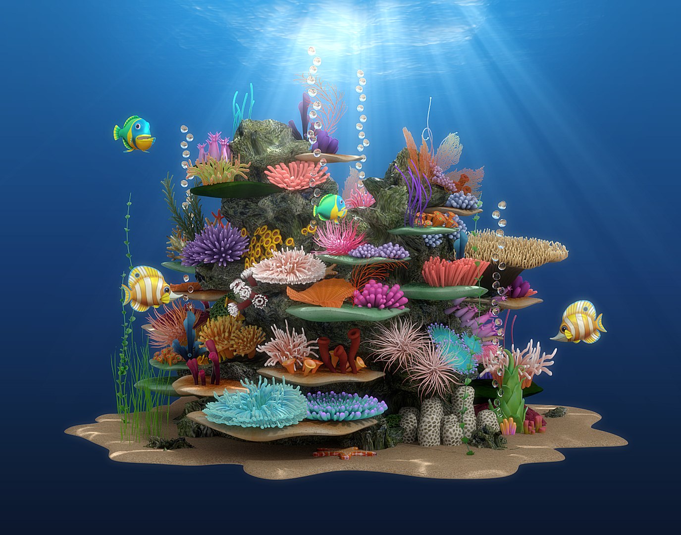 3D Coral Reef Model - TurboSquid 1214070
