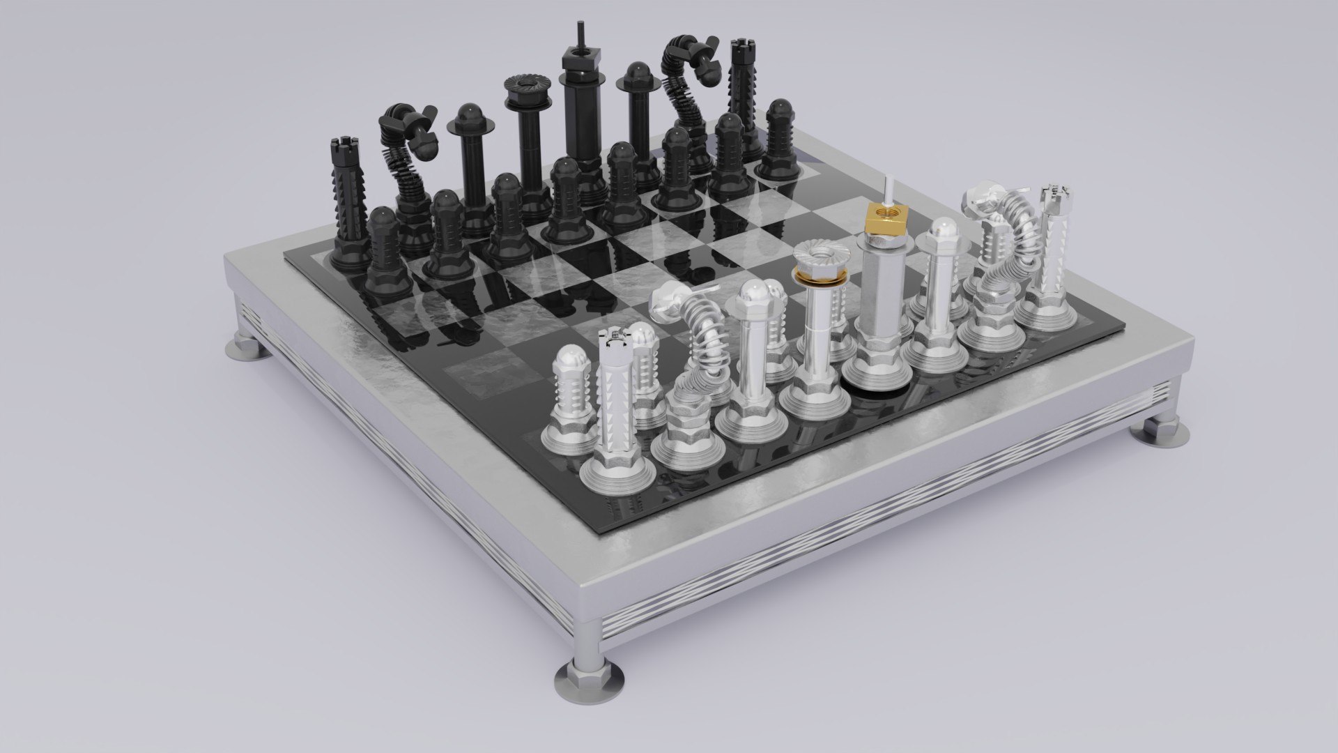 Chess Stylized Set Pieces And Board 01 Low-poly Model 3D - TurboSquid ...