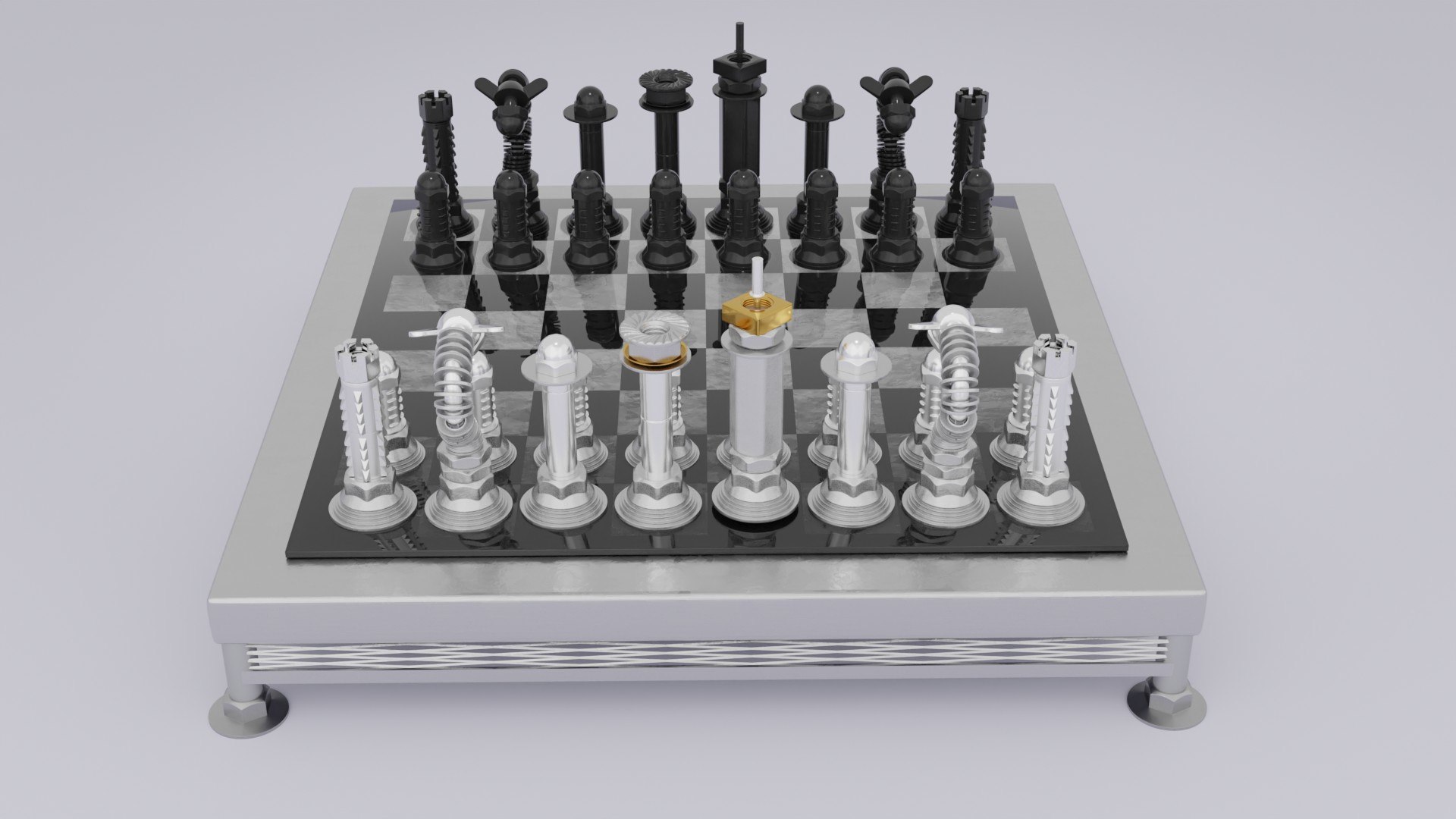 Chess Stylized Set Pieces And Board 01 Low-poly Model 3D - TurboSquid ...