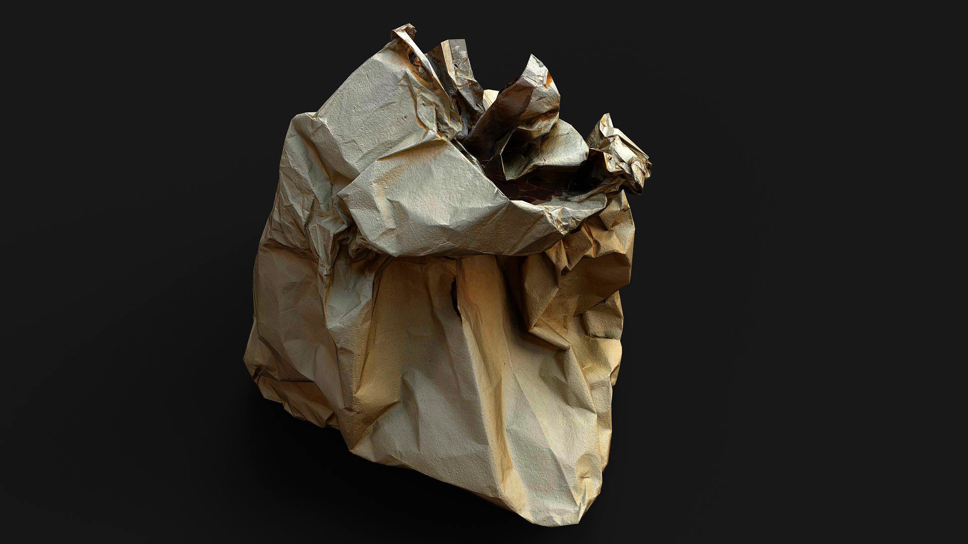 3D Crumpled Paper Bag Trash Pt1 PBR Photogrammetry - TurboSquid 2427646