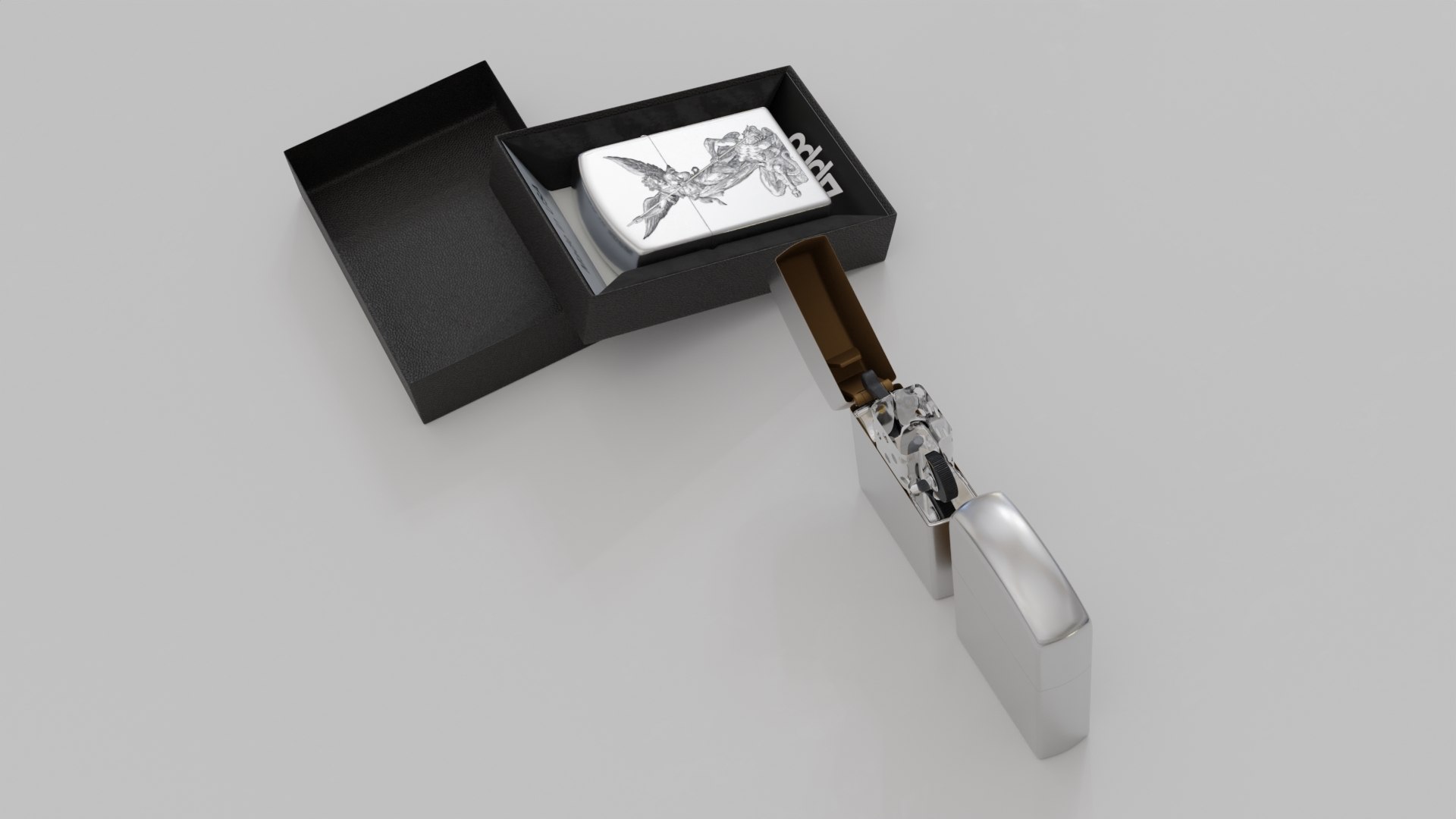 3D Zippo Lighter With Saint Michael Defeating Satan Design Model ...