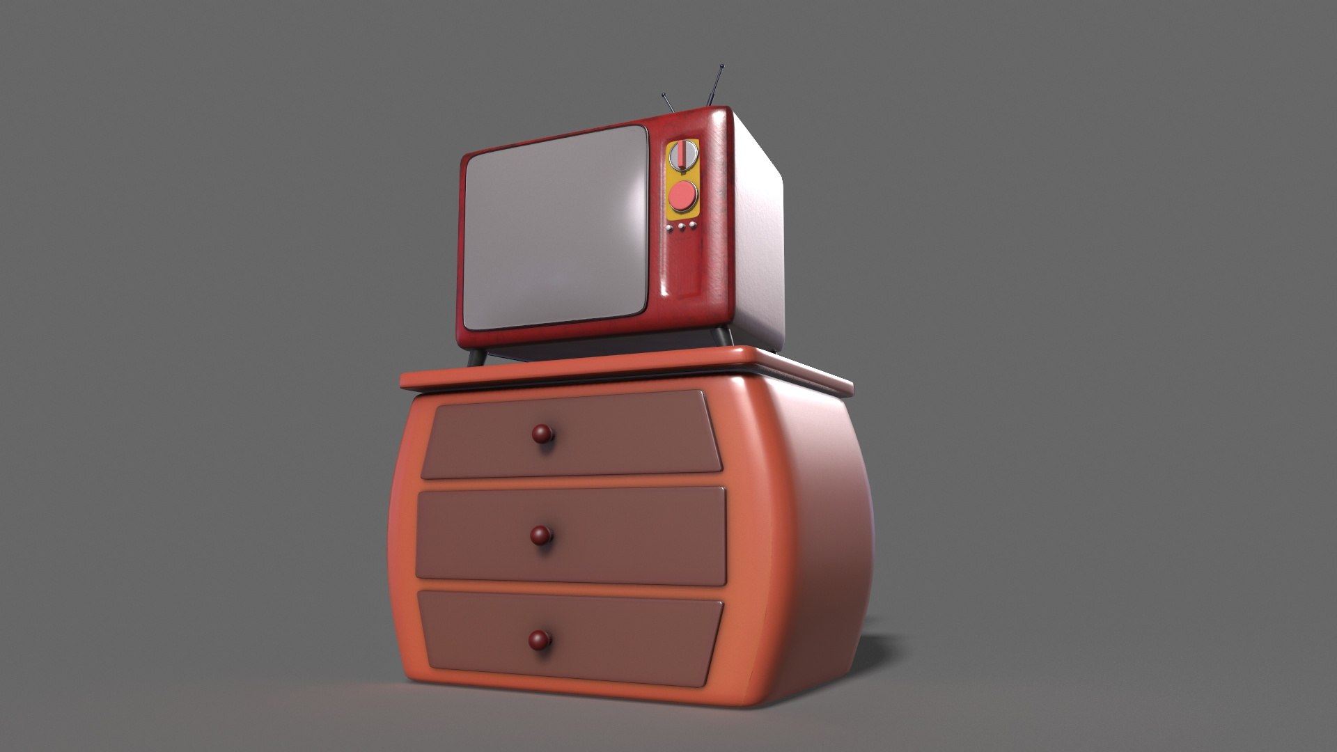TV Cartoon Cabinet 3D Model - TurboSquid 2023667