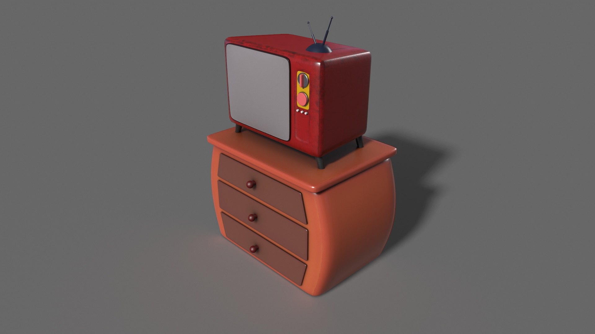 TV Cartoon Cabinet 3D Model - TurboSquid 2023667