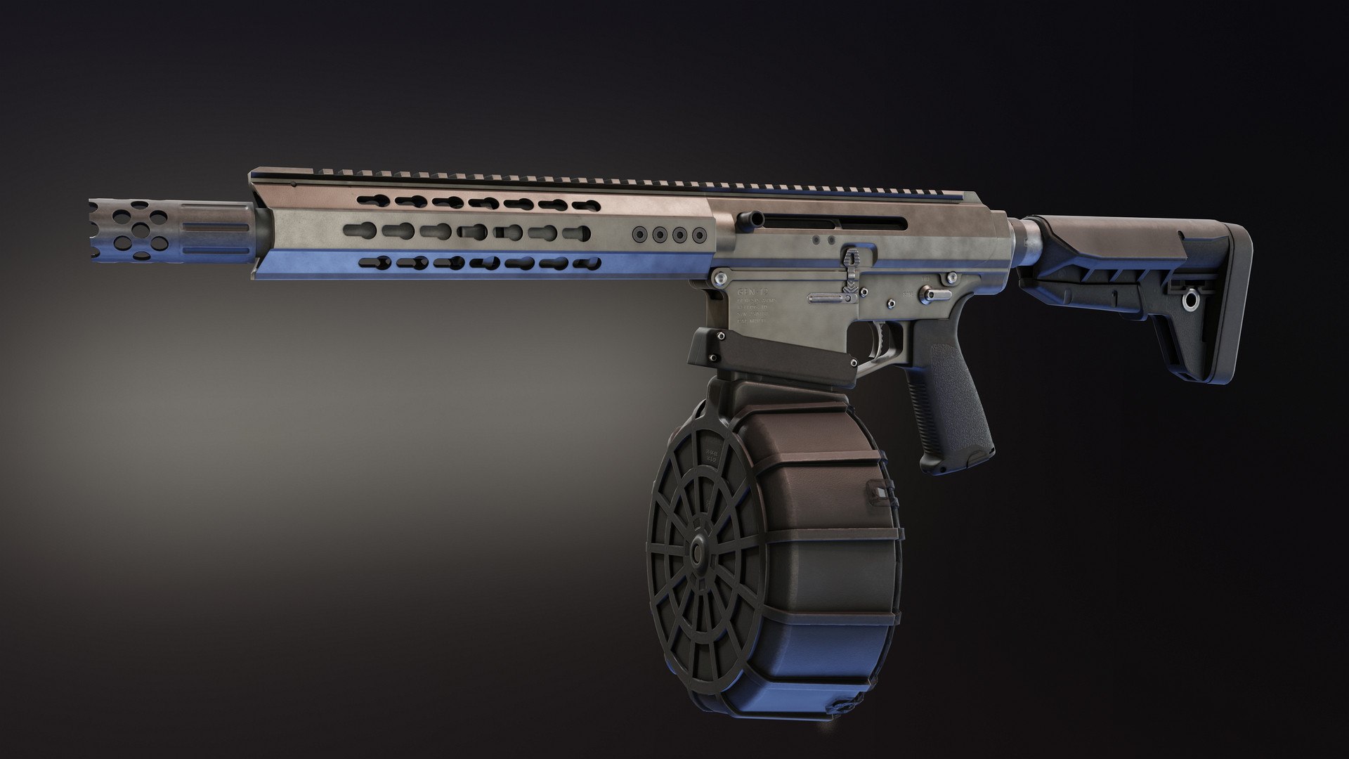 3D 12 Gauge Drum Magazine - TurboSquid 2210843