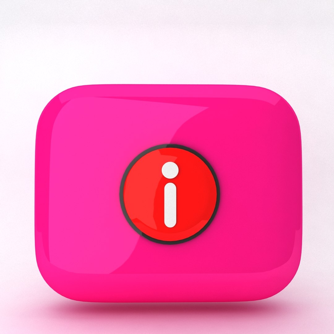 3d model of icon inverted exclamation