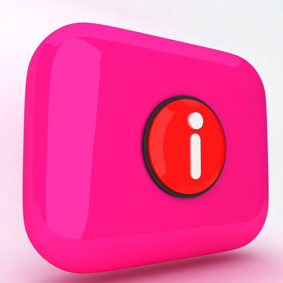 3d model of icon inverted exclamation