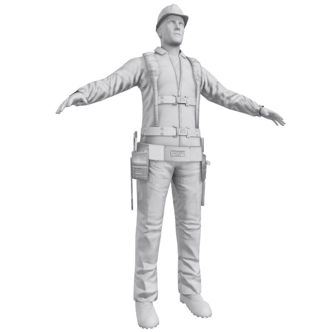 Worker Man 3d Model