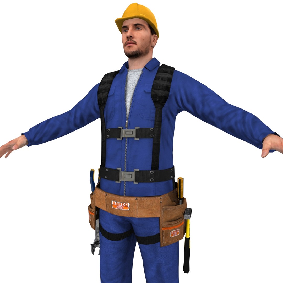 Worker Man 3d Model