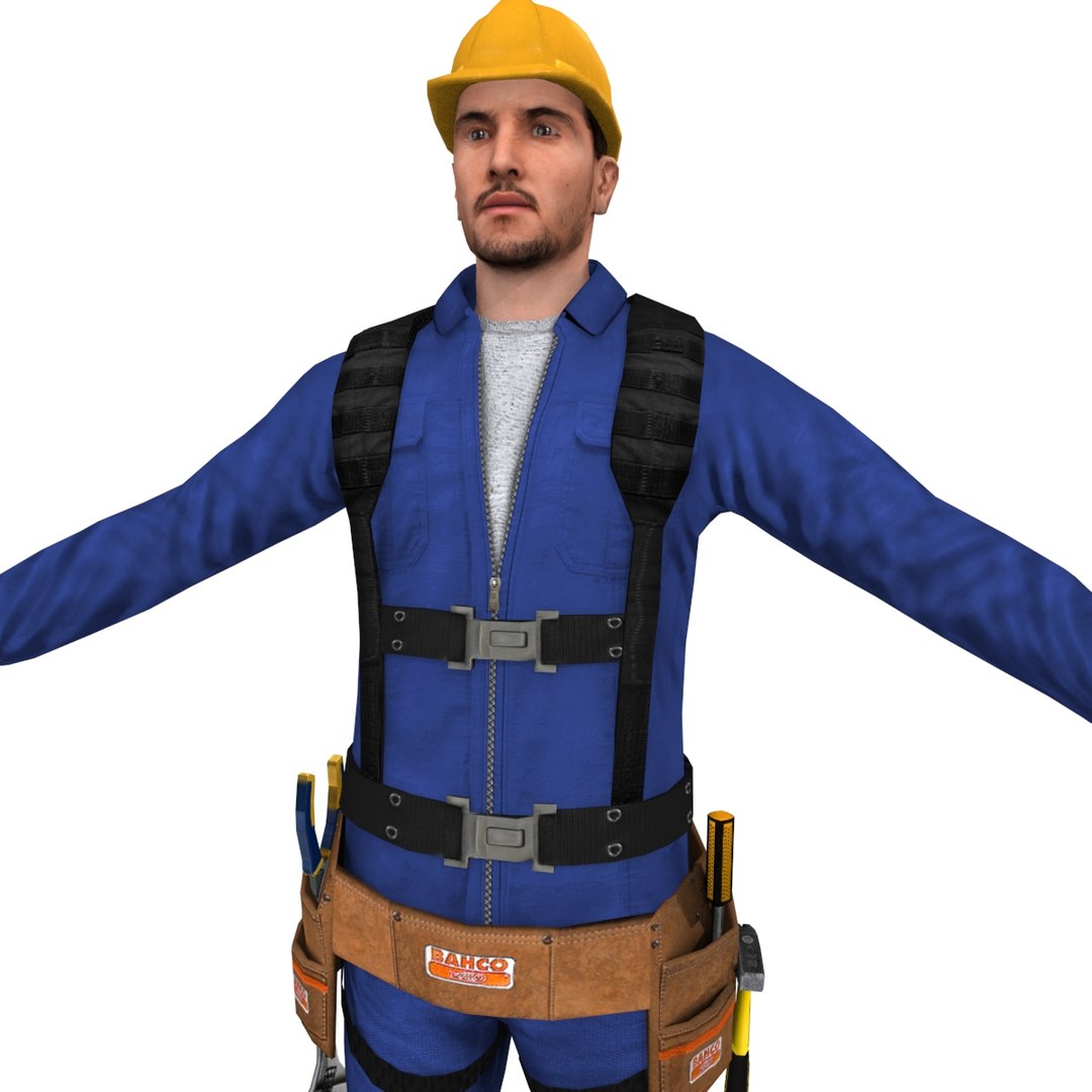 Worker Man 3d Model