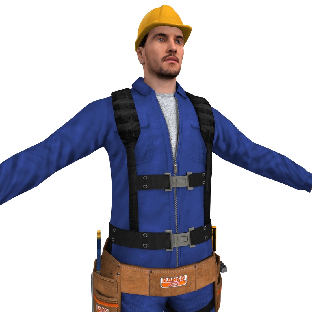 Worker Man 3d Model