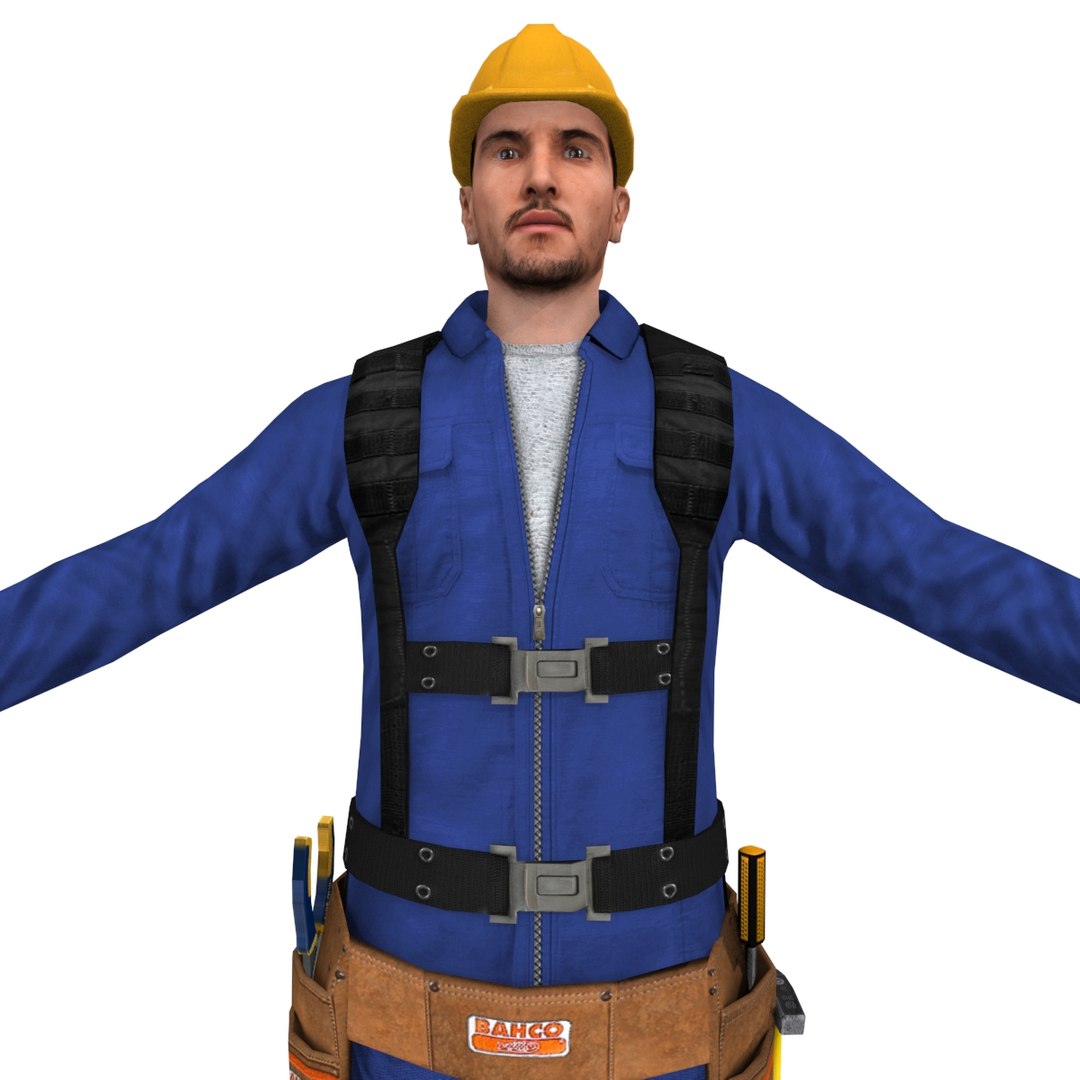 Worker Man 3d Model