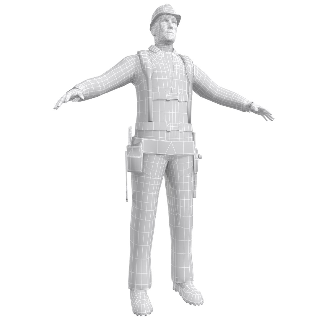 Worker Man 3d Model