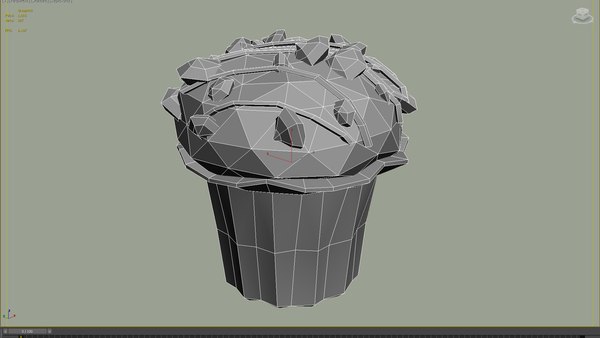 3D low poly cartoon donut 11 Choco Muffin - TurboSquid 2031739