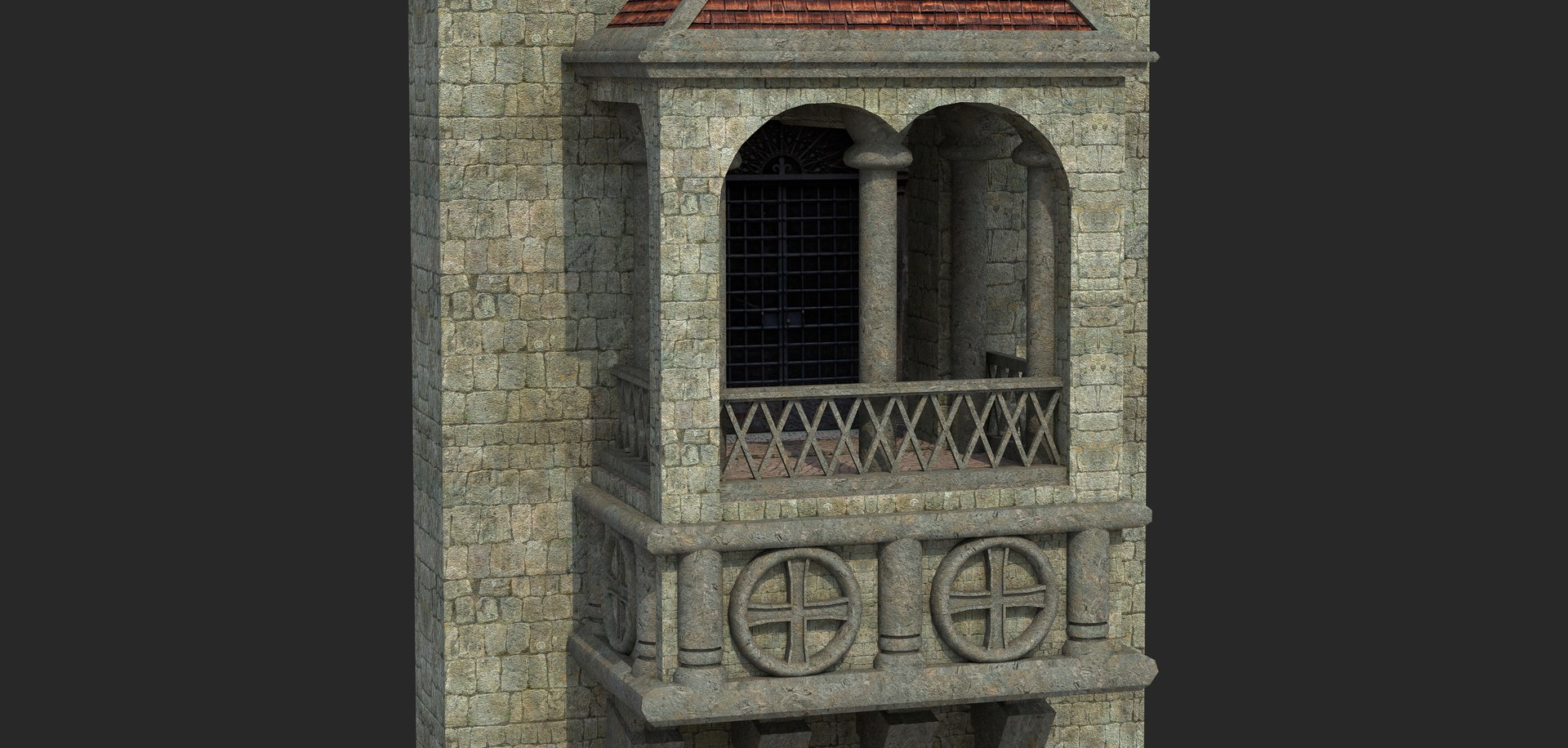 3D Old Balcony Castle - TurboSquid 1764787