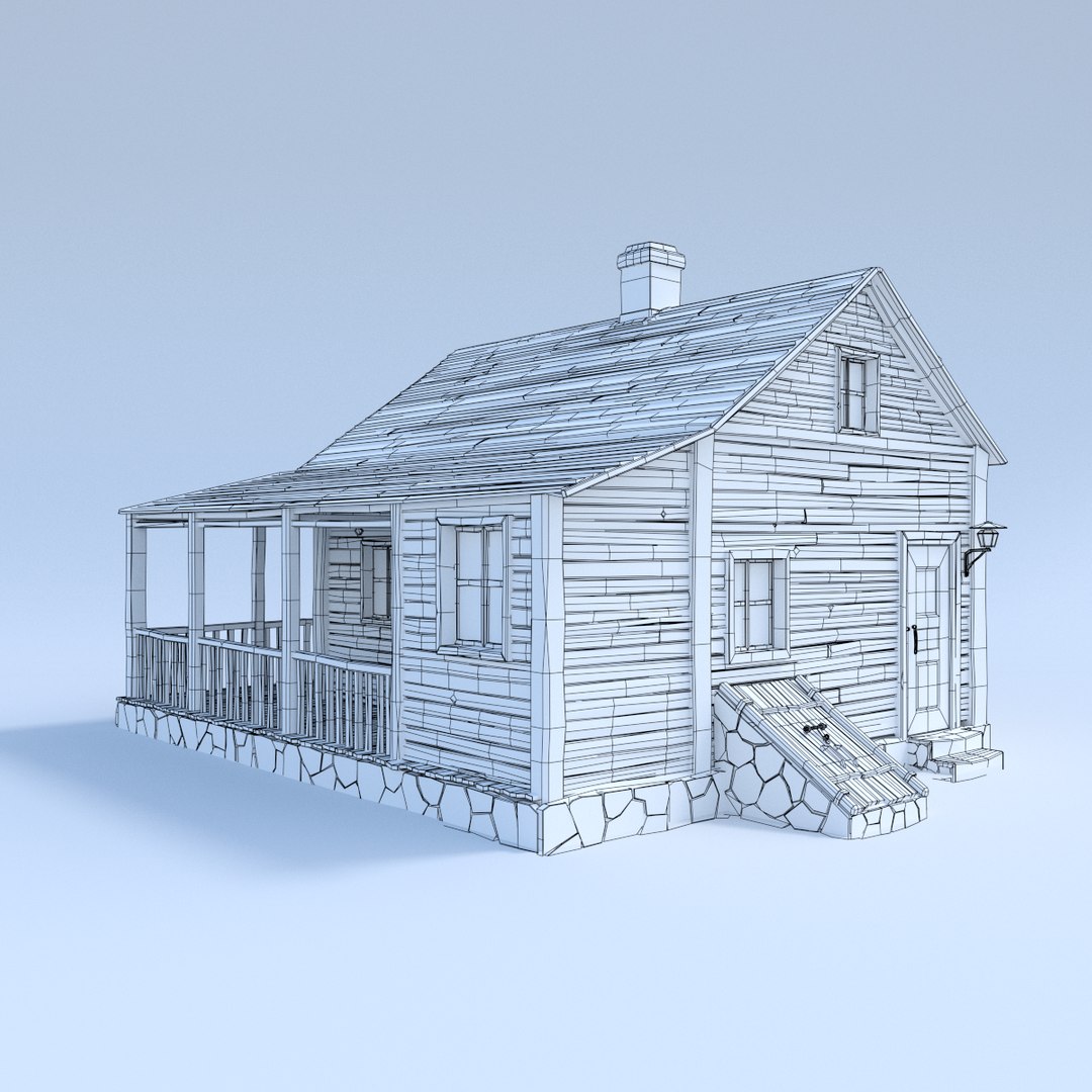 3d house wood model