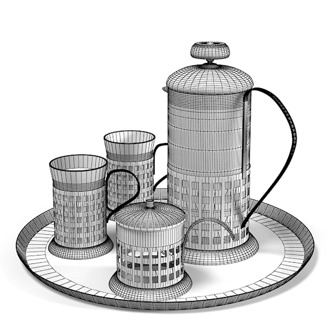 3d Modern Tea Set