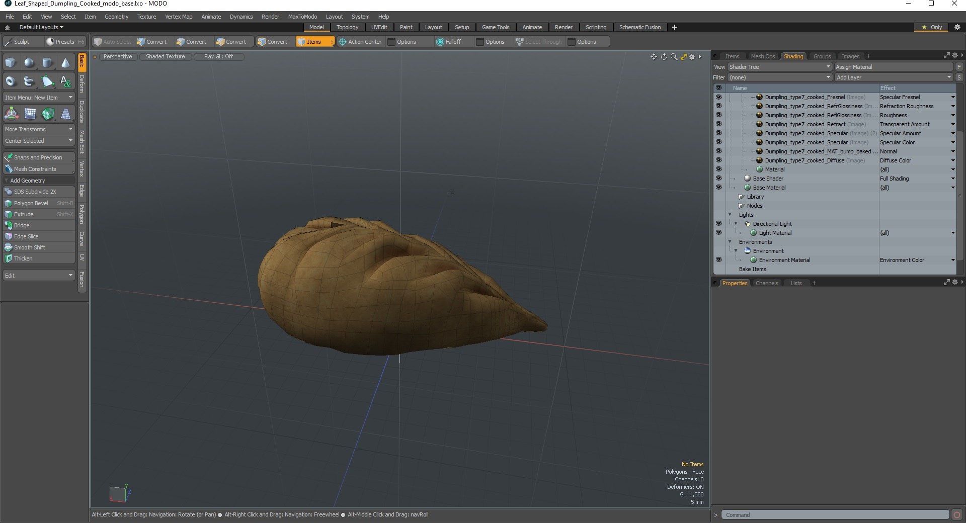 Leaf Shaped Dumpling Cooked 3D Model - TurboSquid 2239821