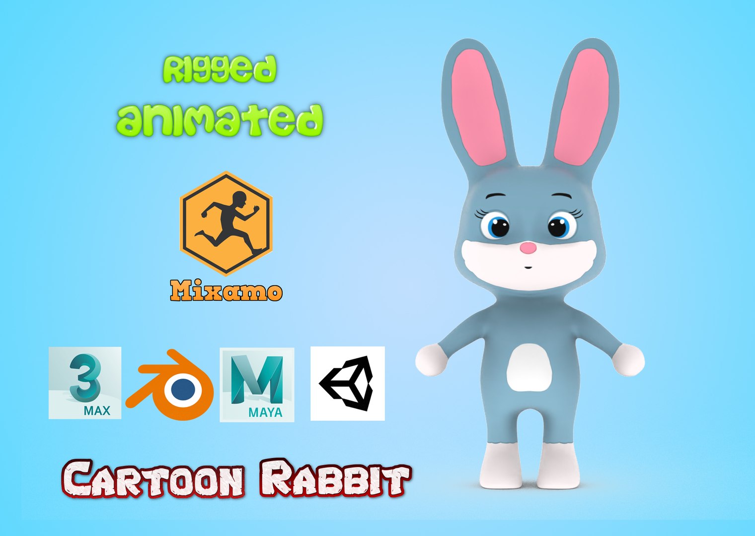 Cartoon Rabbit Animated 3D - TurboSquid 2013749