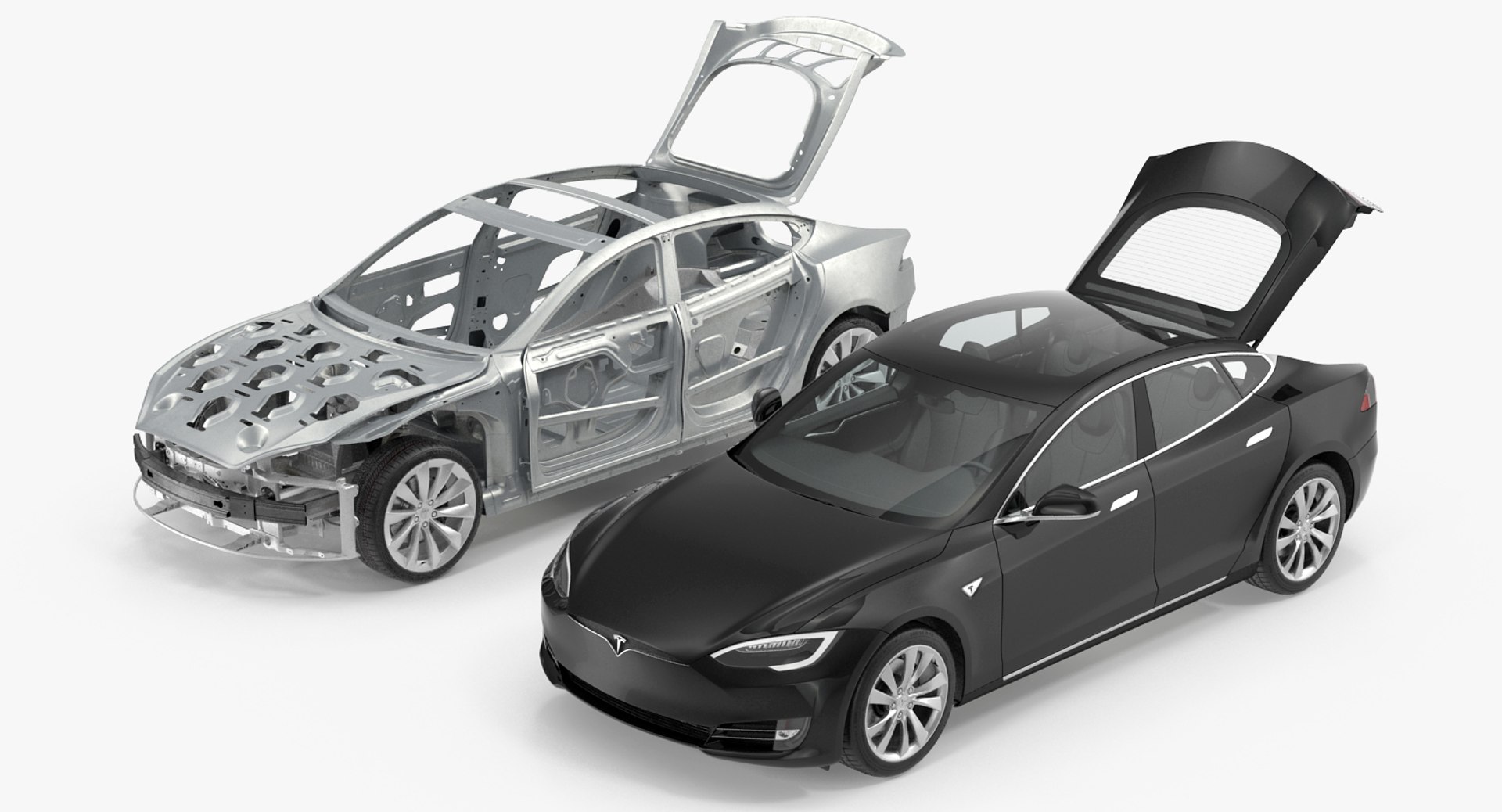 Tesla s frame rigged 3D model - TurboSquid 1191571
