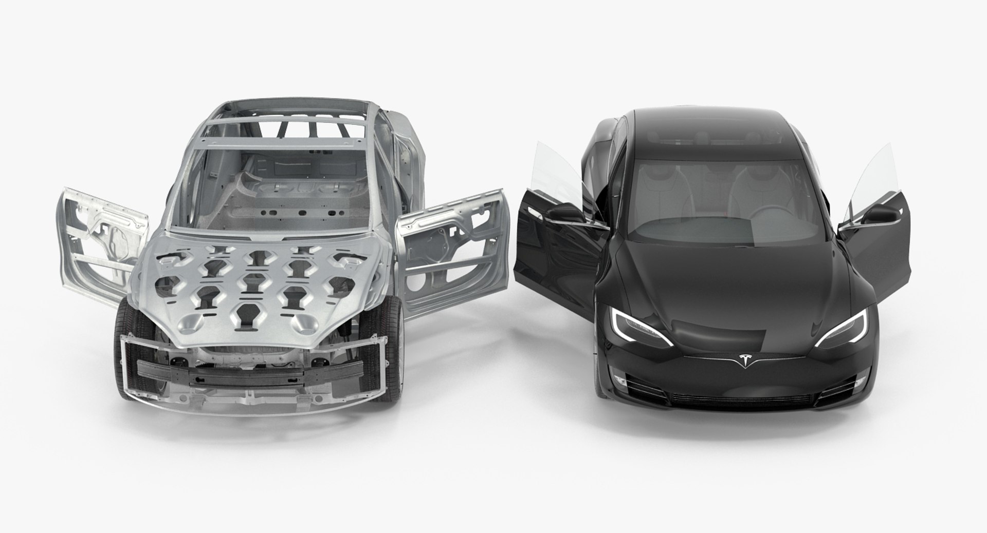 Tesla s frame rigged 3D model - TurboSquid 1191571