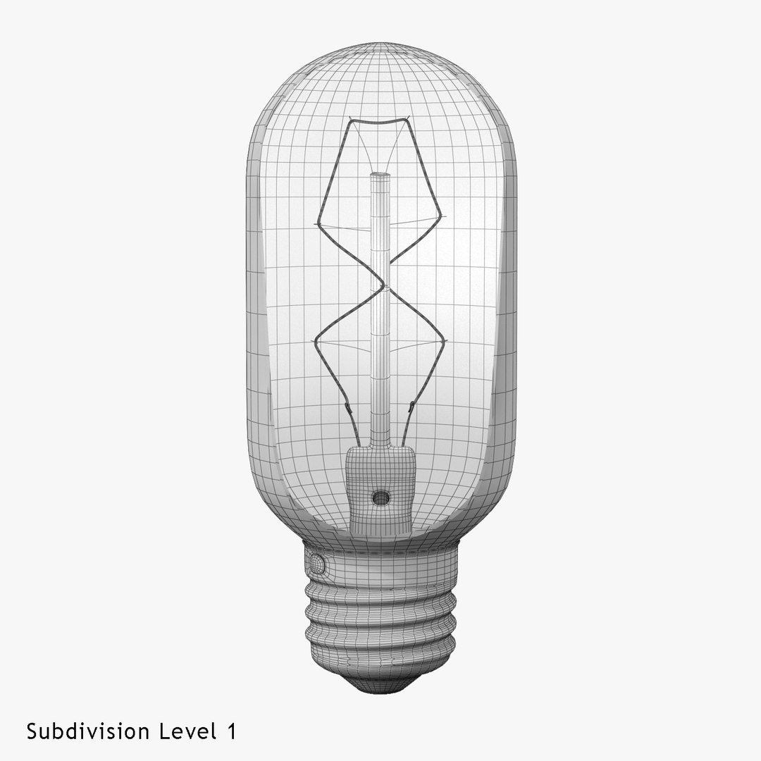 3d Model Vintage Cylindrical-shaped Edison Light Bulb