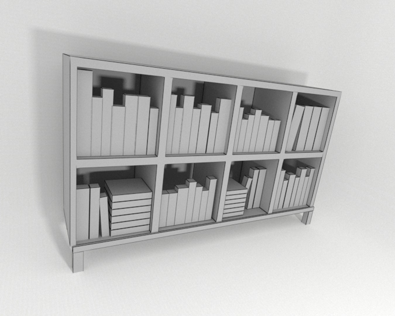 3D BOOKSHELF With Books - TurboSquid 1825006