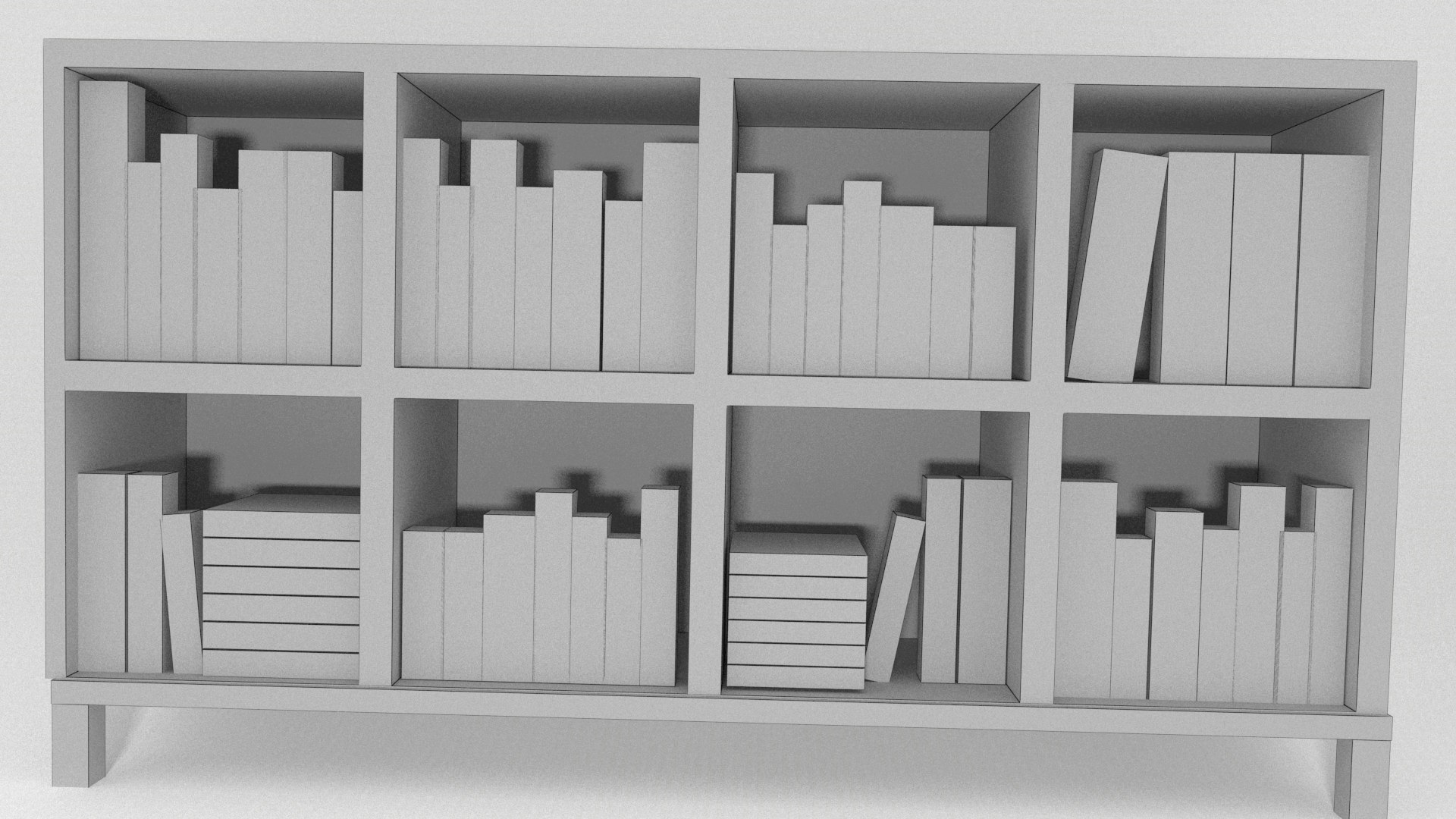 3D BOOKSHELF With Books - TurboSquid 1825006