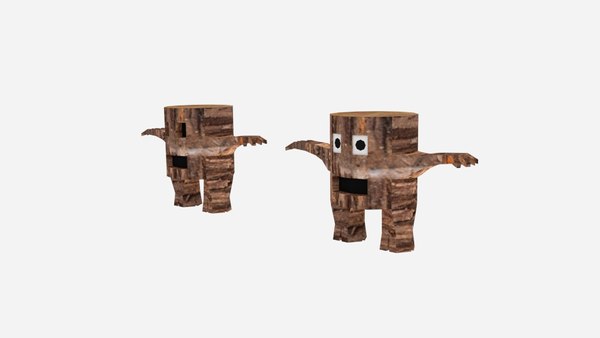 cartoon log character 3d 3ds