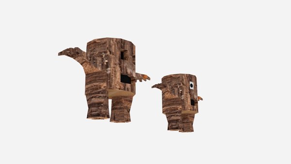 cartoon log character 3d 3ds