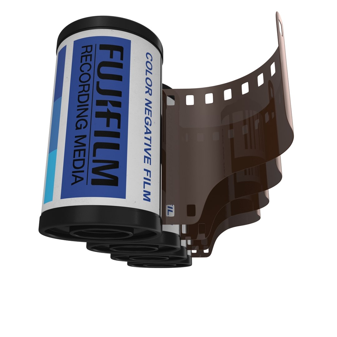 Film Roll 35mm Blue 3d Model