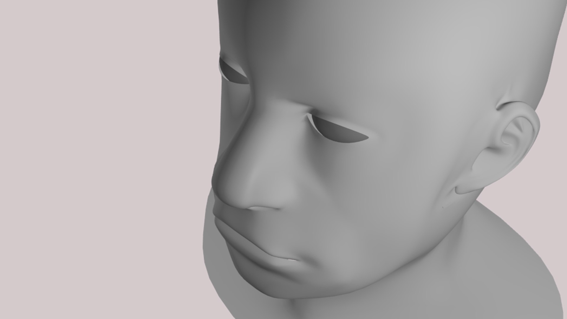 Base Mesh Human Head 3d Obj