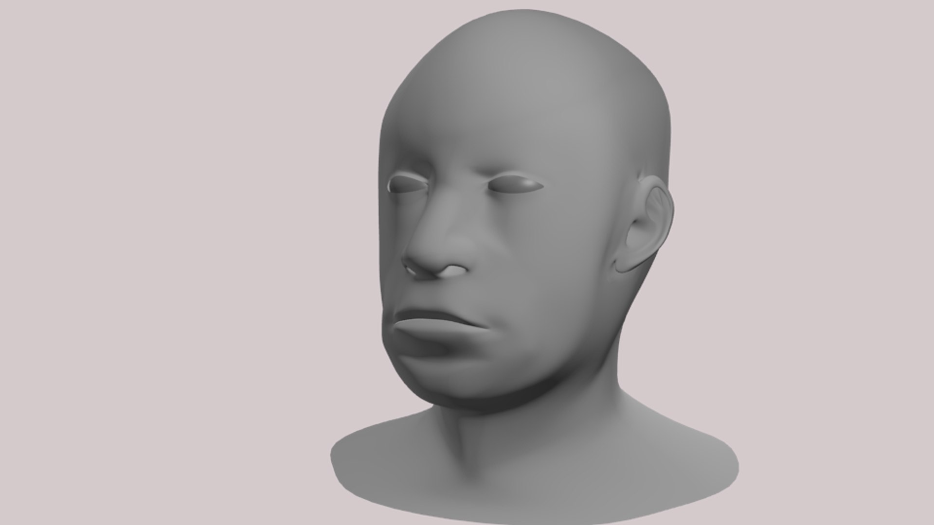 Base Mesh Human Head 3d Obj