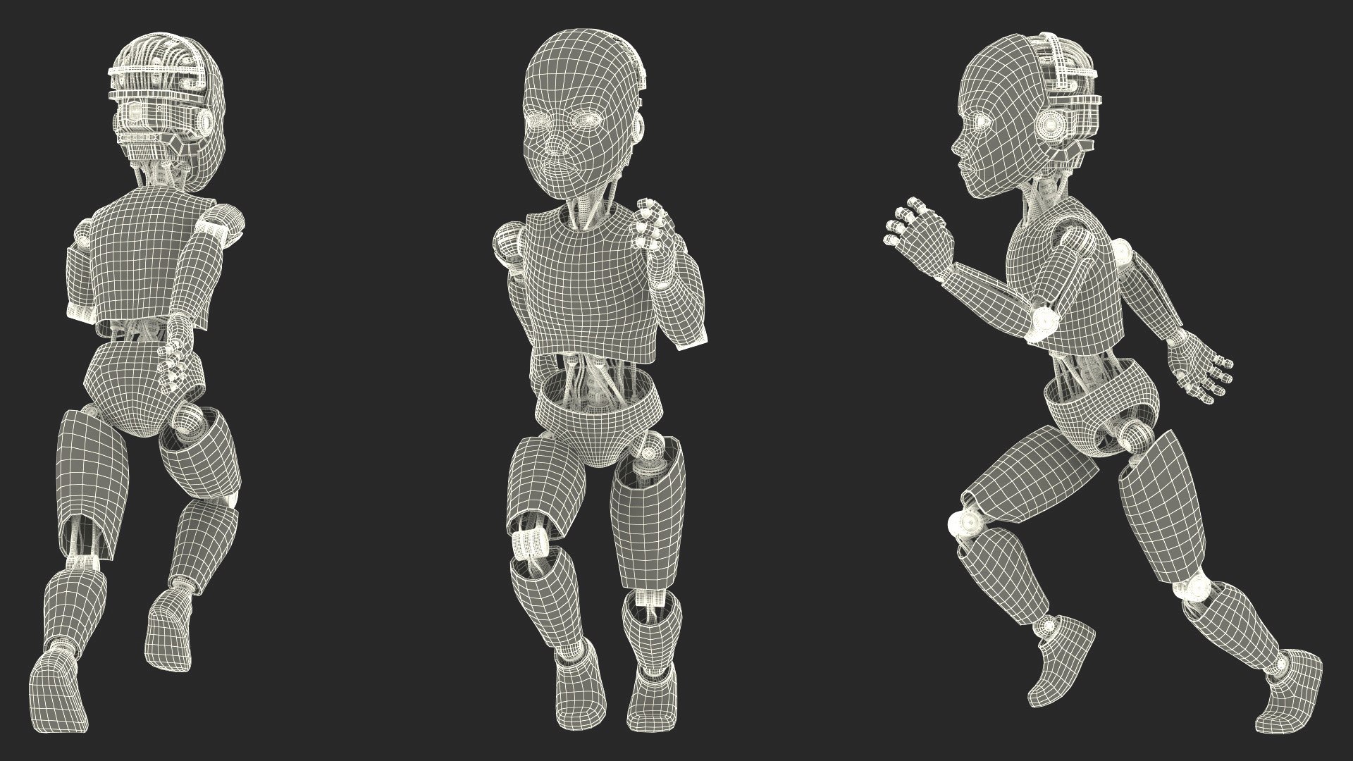 Humanoid Cyborg Child In Running Pose 3D - TurboSquid 2378292