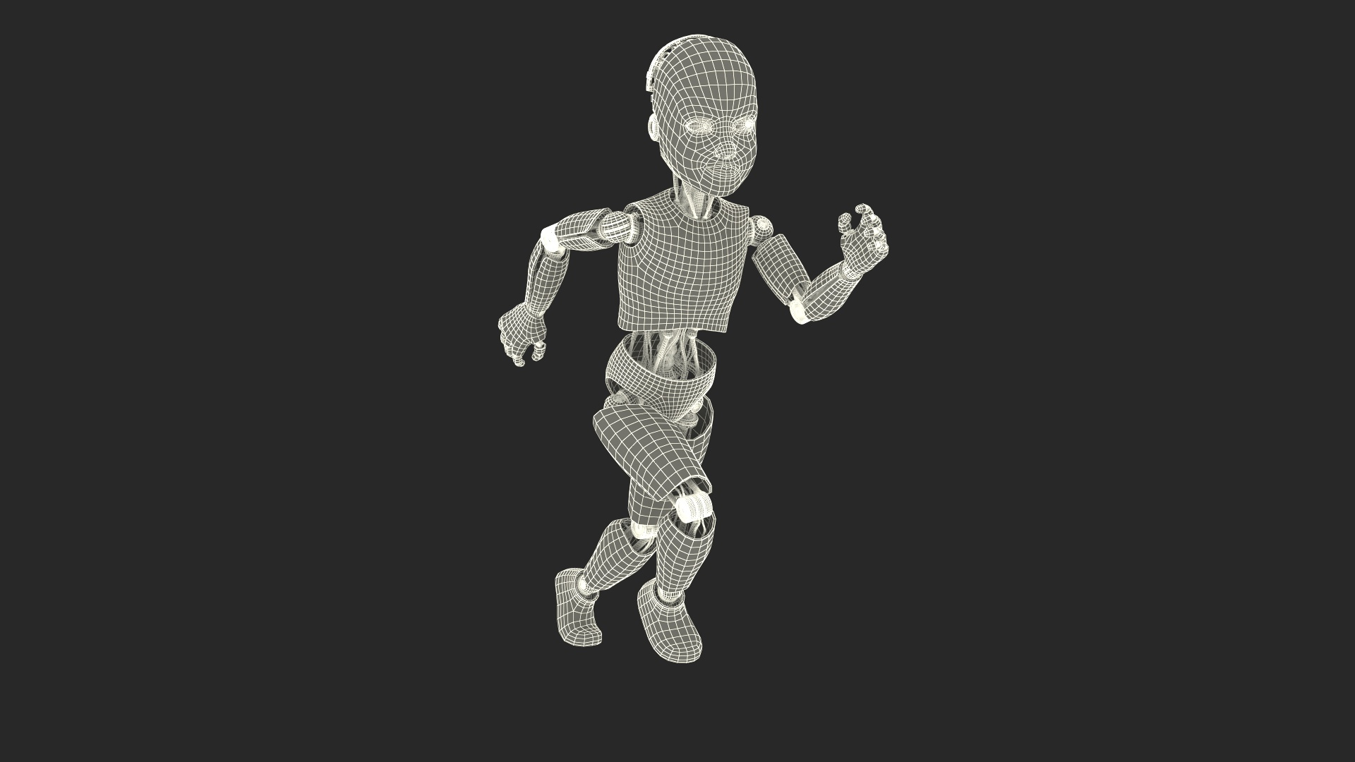 Humanoid Cyborg Child In Running Pose 3D - TurboSquid 2378292