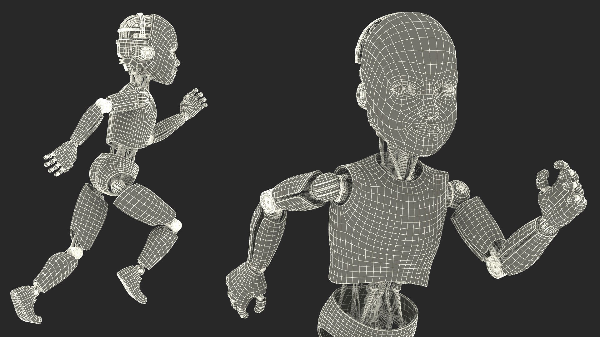 Humanoid Cyborg Child In Running Pose 3D - TurboSquid 2378292