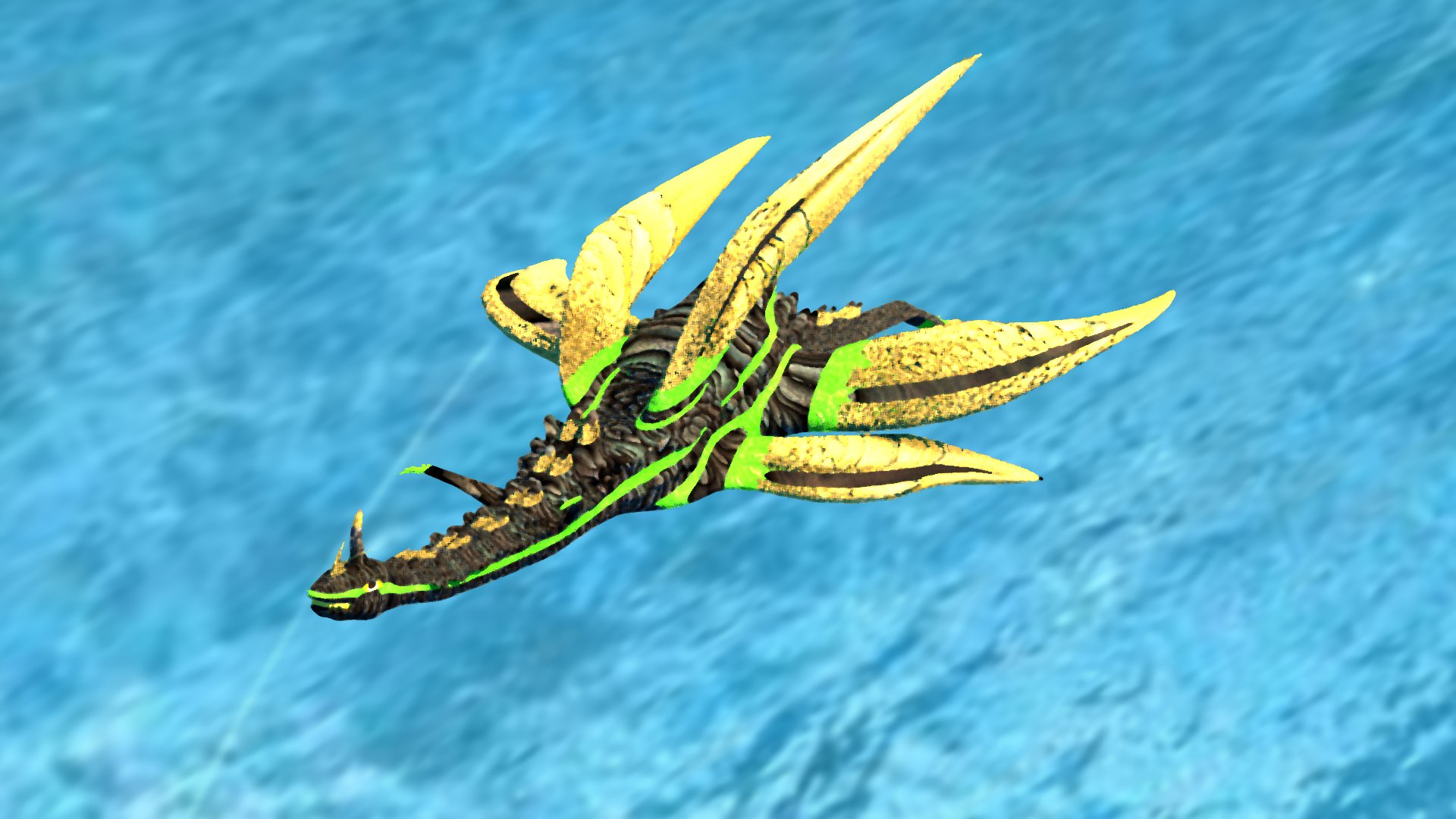 Oceon Dragon Green Color Version 3D Model - TurboSquid 2002291