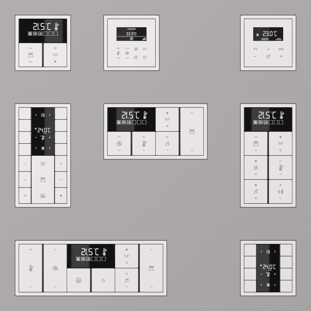 3D JUNG LS ZERO KNX SMART HOME KIT 34 Items Model - TurboSquid 1986748