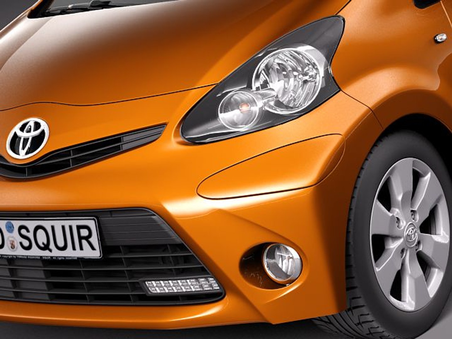 3d toyota aygo 2013 car