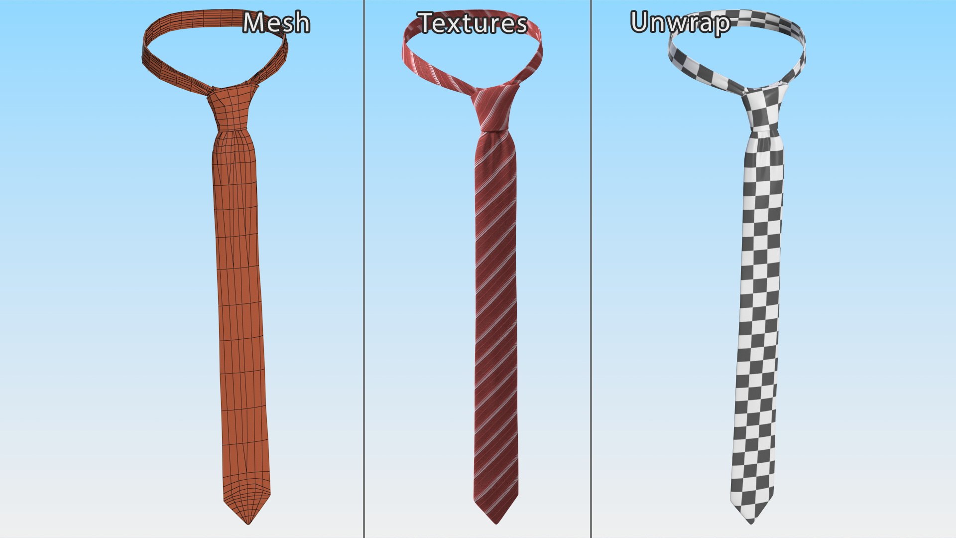 Striped Necktie 3D - TurboSquid 2193911