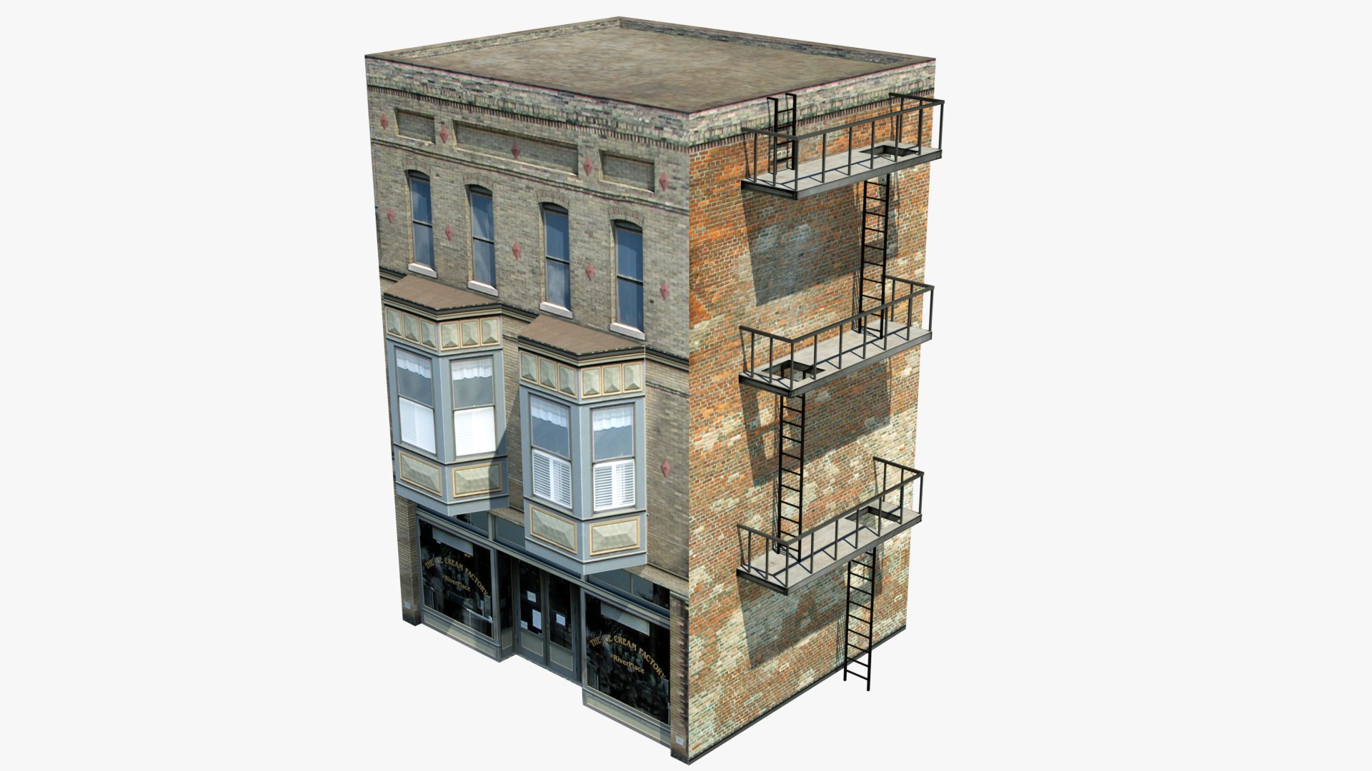 Old Style Residential Building 3d Model