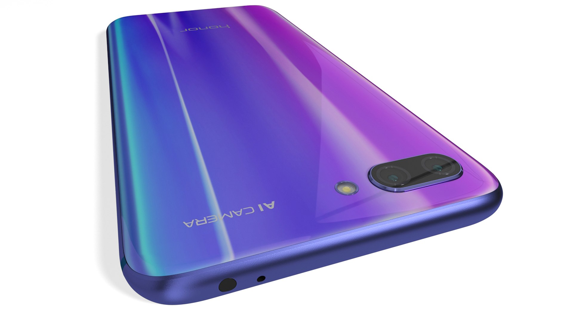 Realistic honor 10 blue 3D model - TurboSquid 1297785