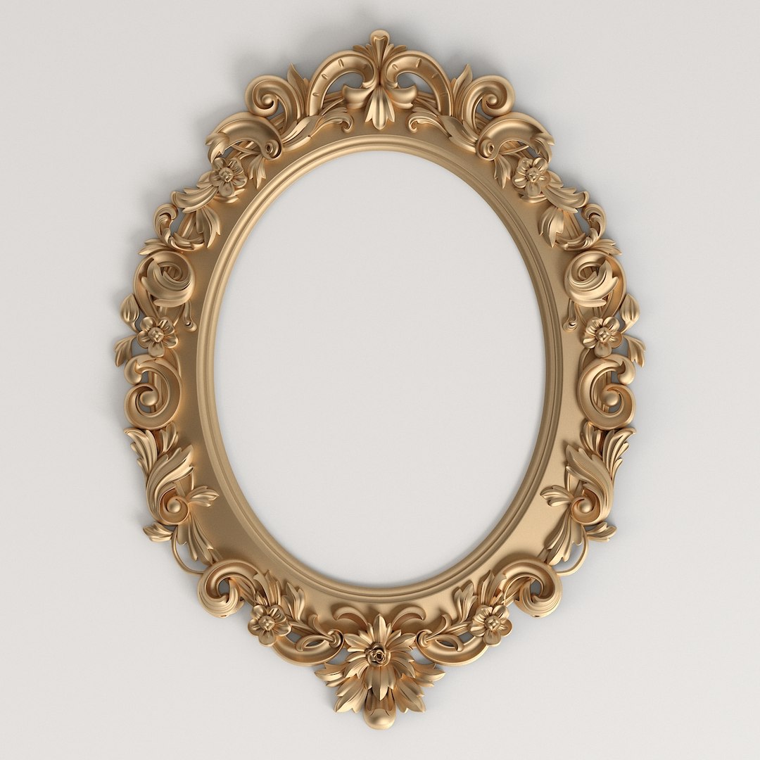 3D Oval Carved Frame - TurboSquid 1574729